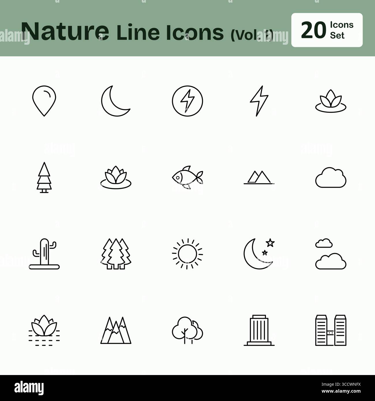 Night forest line Stock Vector Images - Alamy