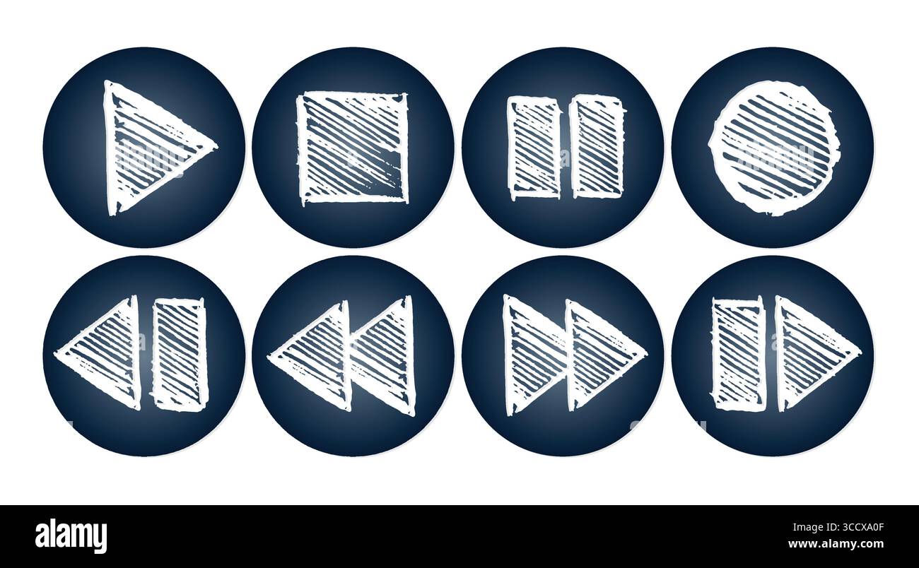 A set of control buttons drawn in ink Stock Vector Image & Art - Alamy
