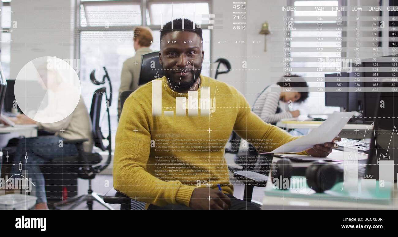 Focused professional analyzing documents in hi-res stock photography ...