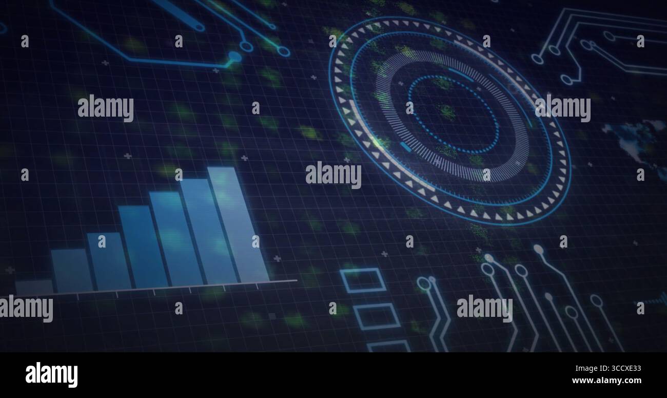 Displaying concentric HUD dial alongside rising bar chart in HUD ...