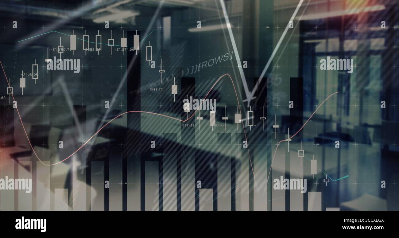 Animating financial chart over hi-res stock photography and images - Alamy
