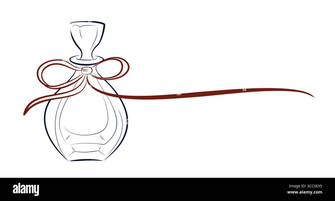 The blue perfume bottle symbol with red bow Stock Vector Image & Art ...