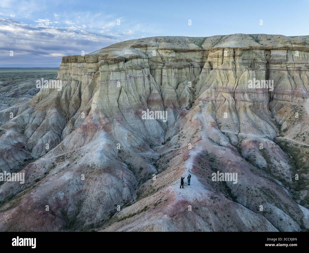 Aerial view of the dramatic cliffs of Tsagaan Suvarga, with their ...
