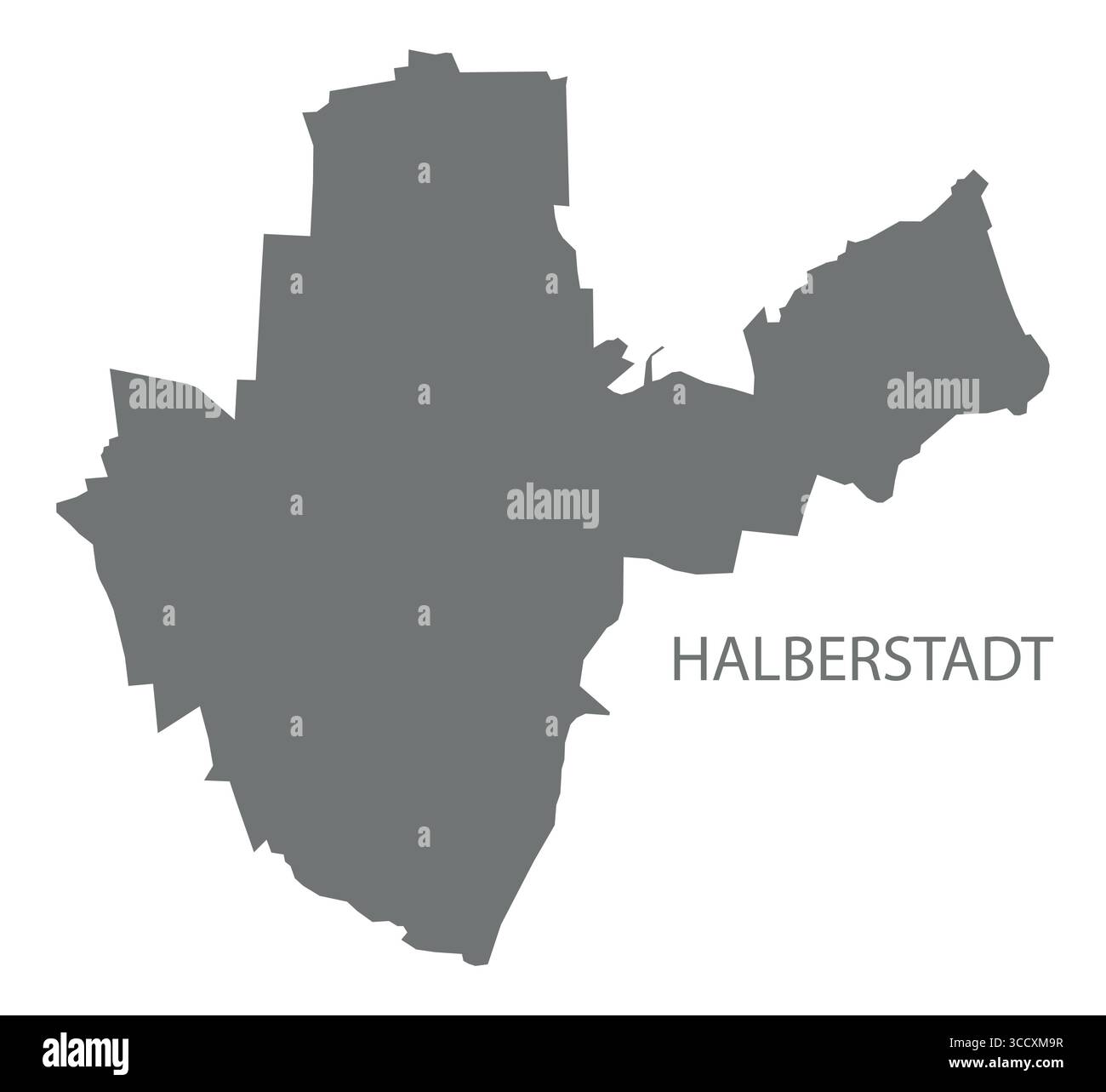 Halberstadt city map with boroughs grey illustration silhouette shape ...
