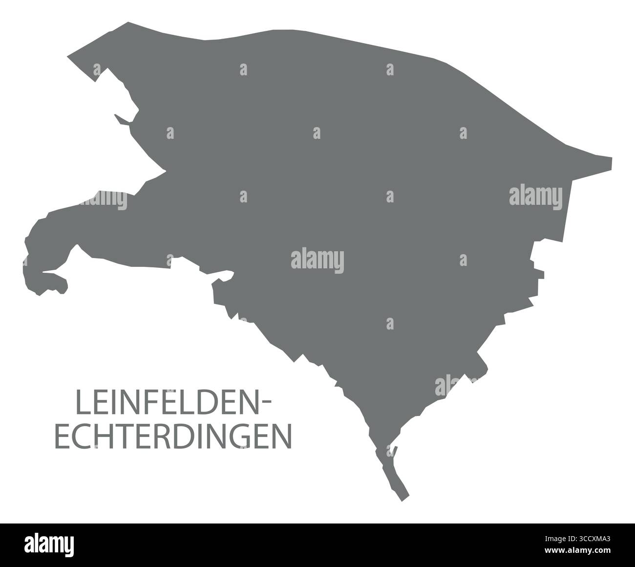 Leinfelden-Echterdingen city map with boroughs grey illustration ...
