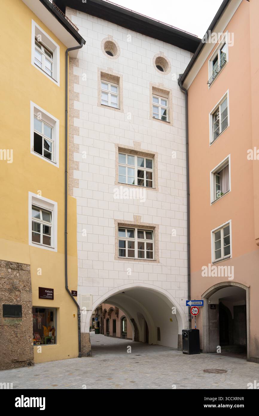 Innsbruck, Austria. July 31, 2025. typical pedestrian passages under ...