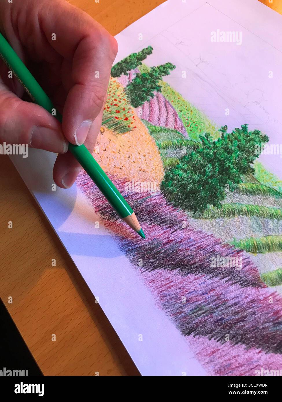 Hand drawing an illustration. Close view Stock Photo - Alamy