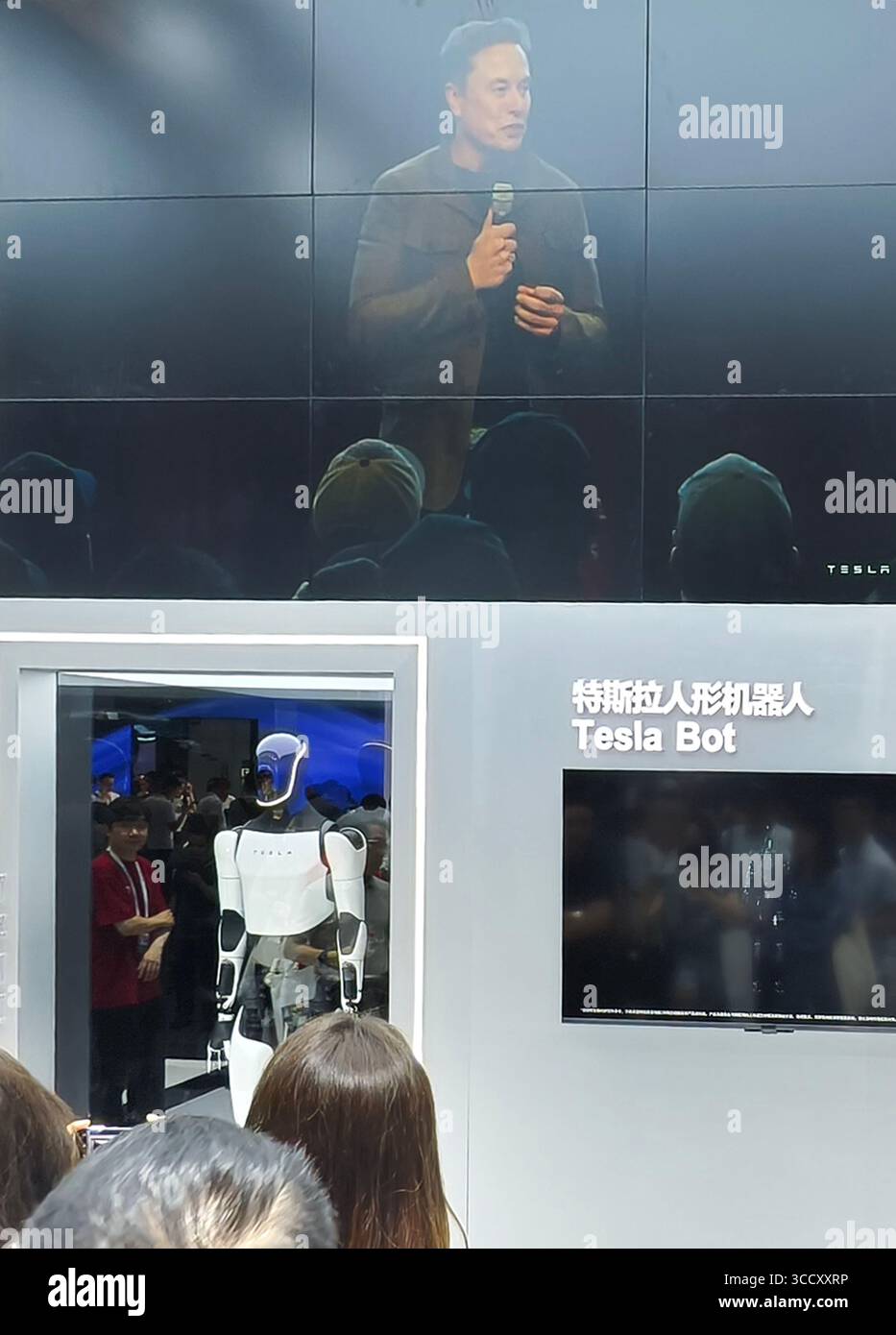 SHANGHAI, CHINA - JULY 26, 2025 - Visitors visit TESLA's booth at the ...