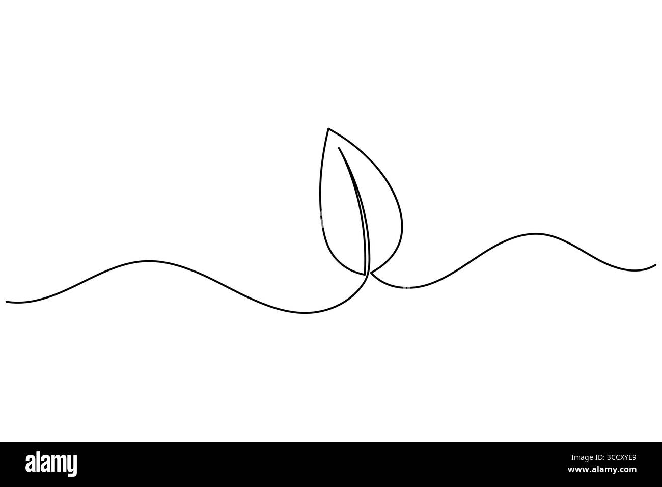 Leaf icon continuous one line drawing style, perfect for eco-friendly ...
