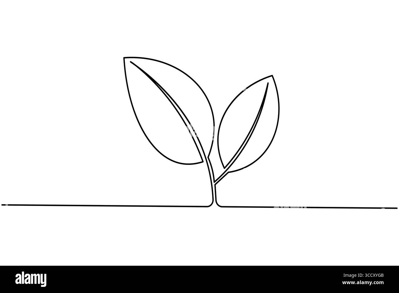 Leaf icon continuous one line drawing style, perfect for eco-friendly ...
