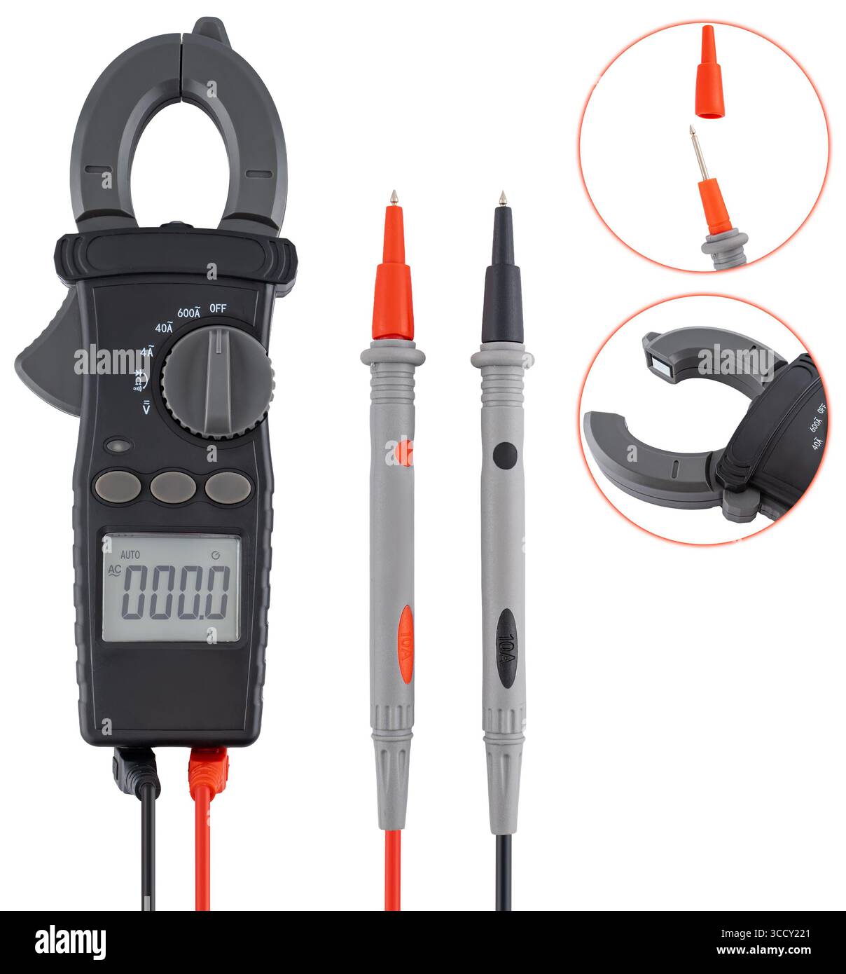 Portable measuring multimeter with display for checking electrical ...