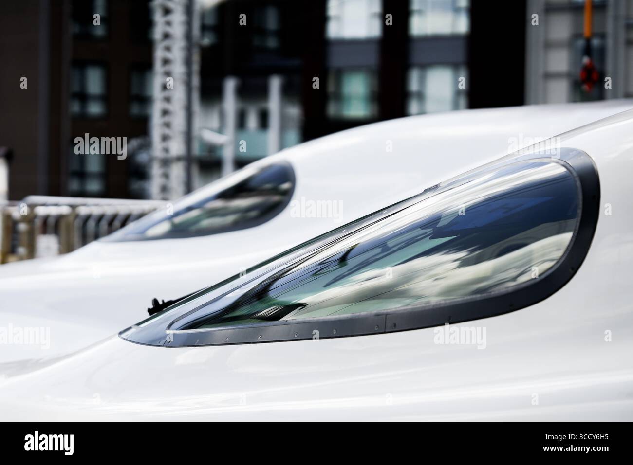 The front of two Tokaido shinkansen bullet trains in Japan Stock Photo ...