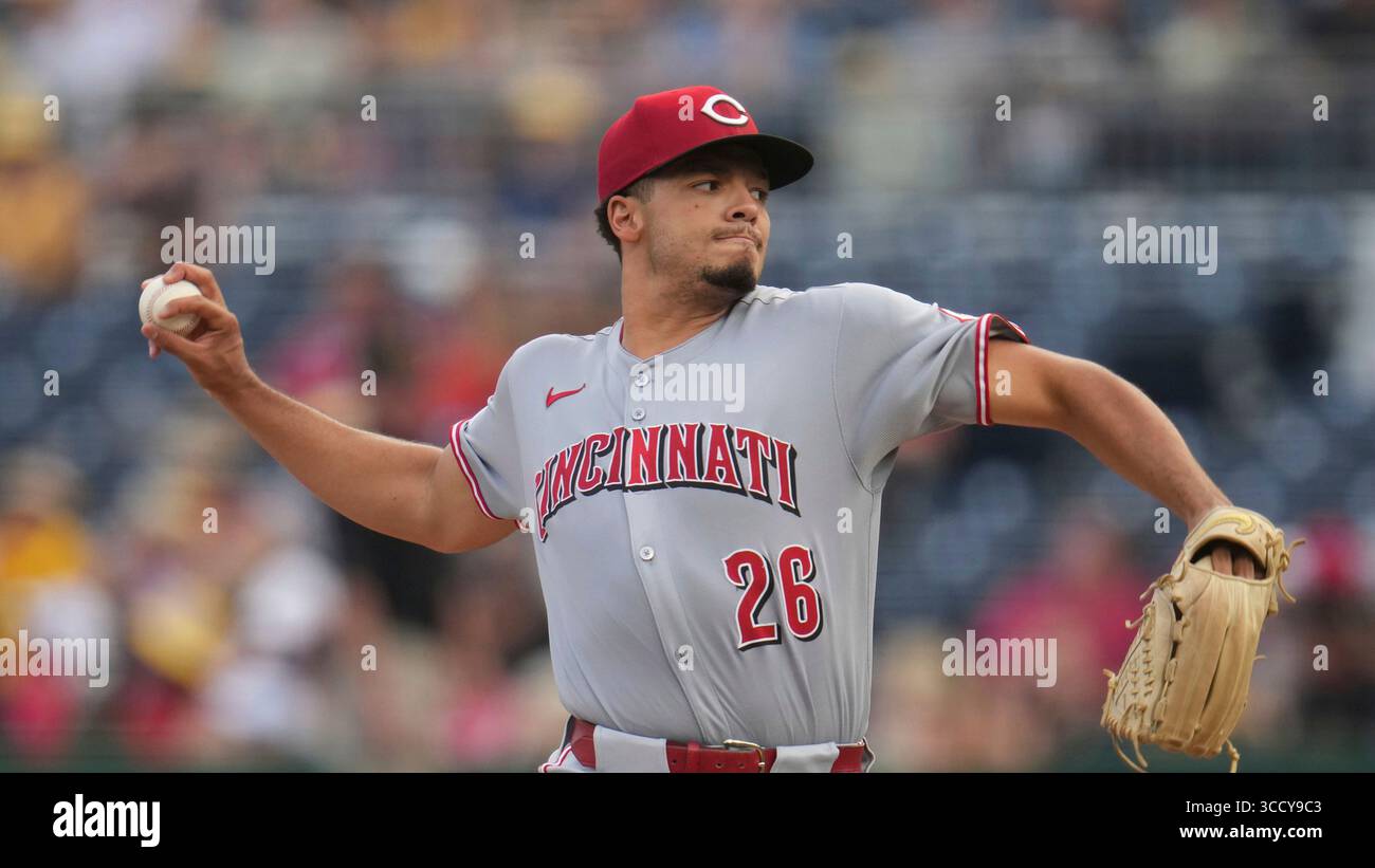 Cincinnati Reds pitcher Chase Burns delivers during the first inning of ...