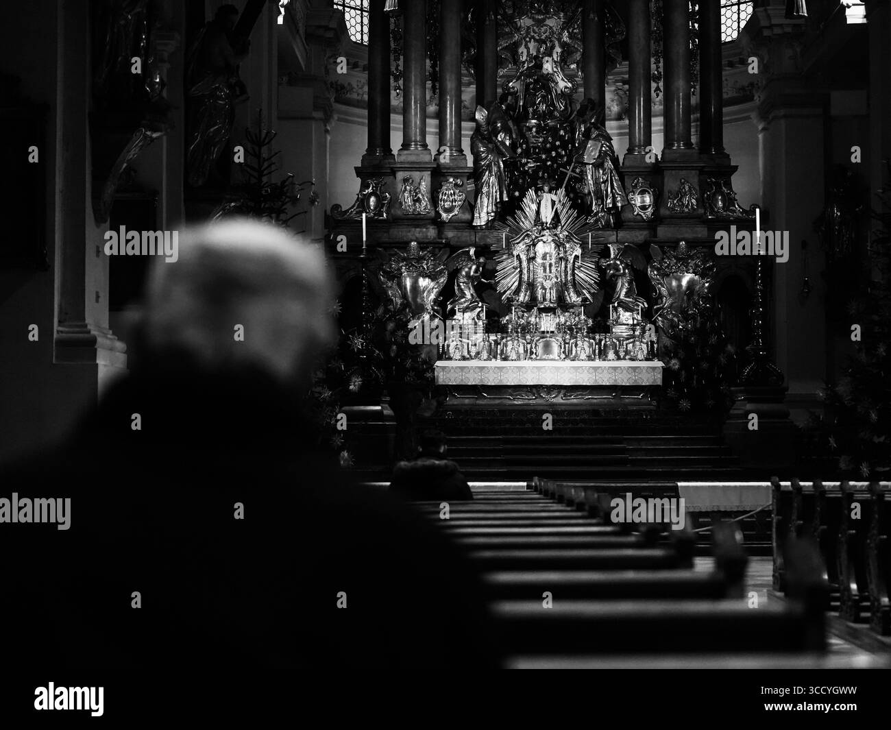 Sunset prayer Black and White Stock Photos & Images - Alamy