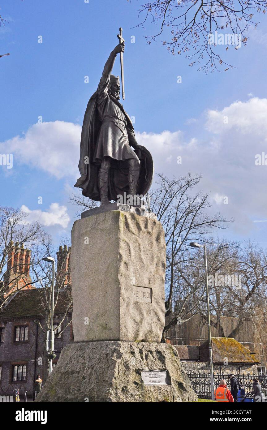 The Statue of Alfred the Great is located on Broadway in the centre of ...