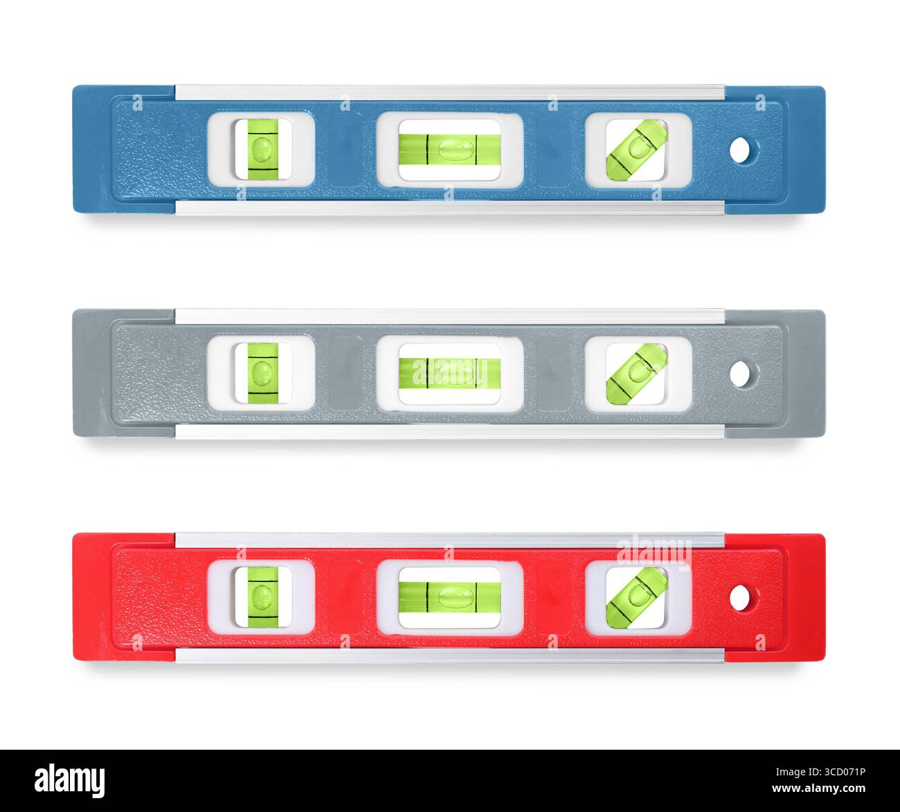 Bubble levels isolated on white, set. Building measuring instrument ...