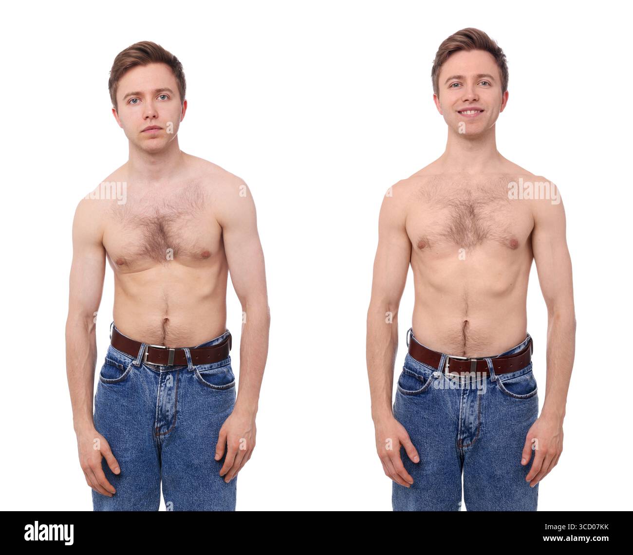 Before and after collage showing man with good and bad posture against ...