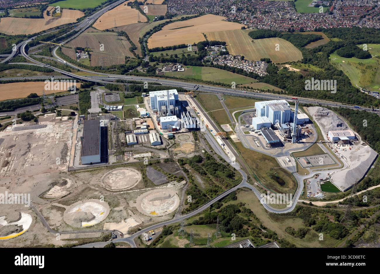 aerial view of Ferrybridge, West Yorkshire Stock Photo - Alamy