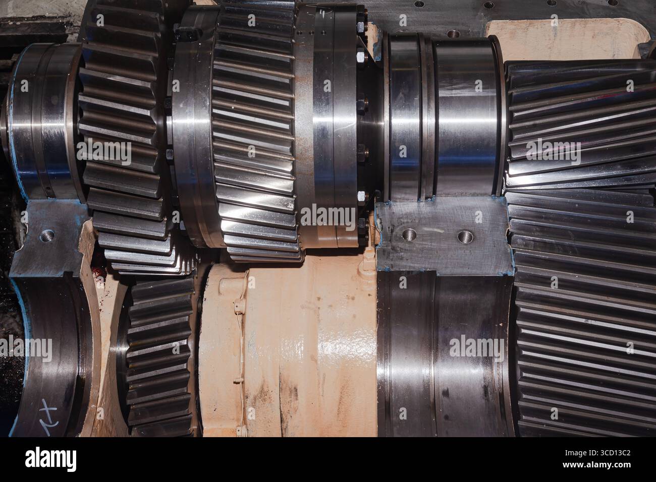 Large marine gearbox with large gears on the shaft Stock Photo - Alamy