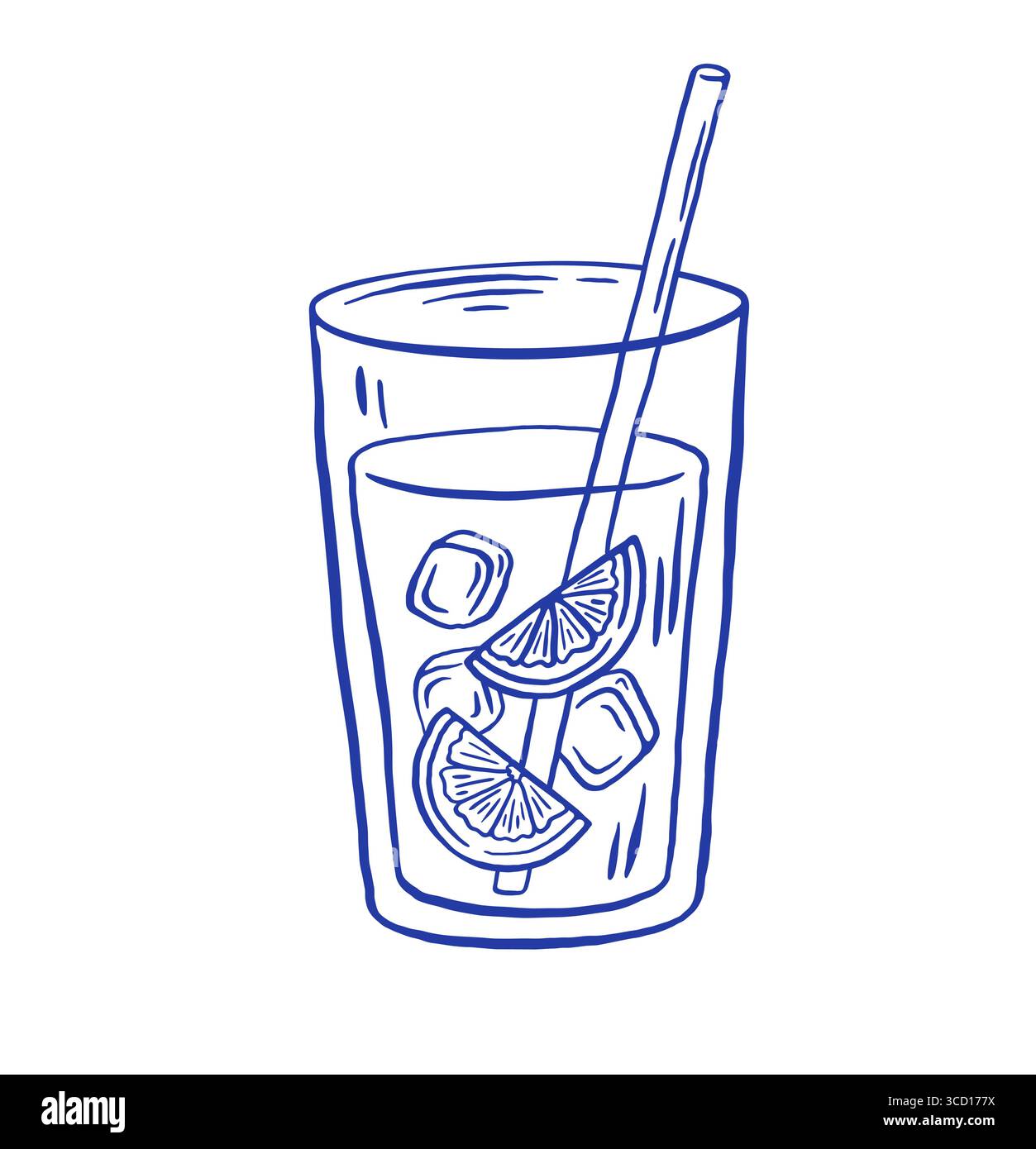 Hand draw summer fresh lemonade vector illustration. Italian citrus ...