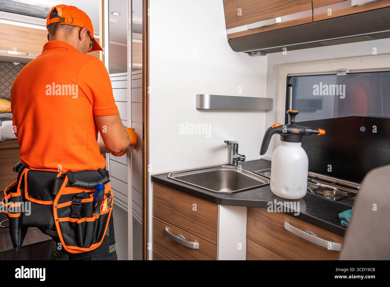 Cleaning camper van kitchen sink hi-res stock photography and images ...