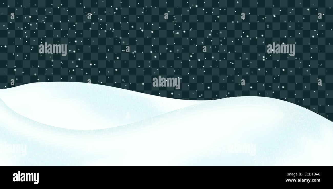 Snowdrifts. Winter realistic landscape. Sparkling fluffy white snowy ...