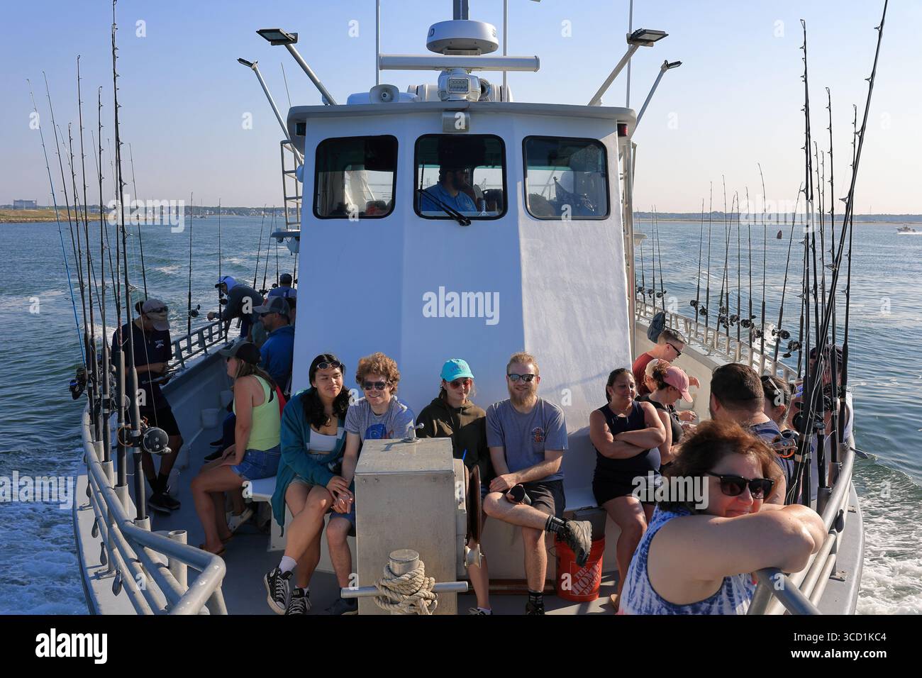 Hyannis, MA, USA - July 30th 2025 - Anglers departing for a fishing ...