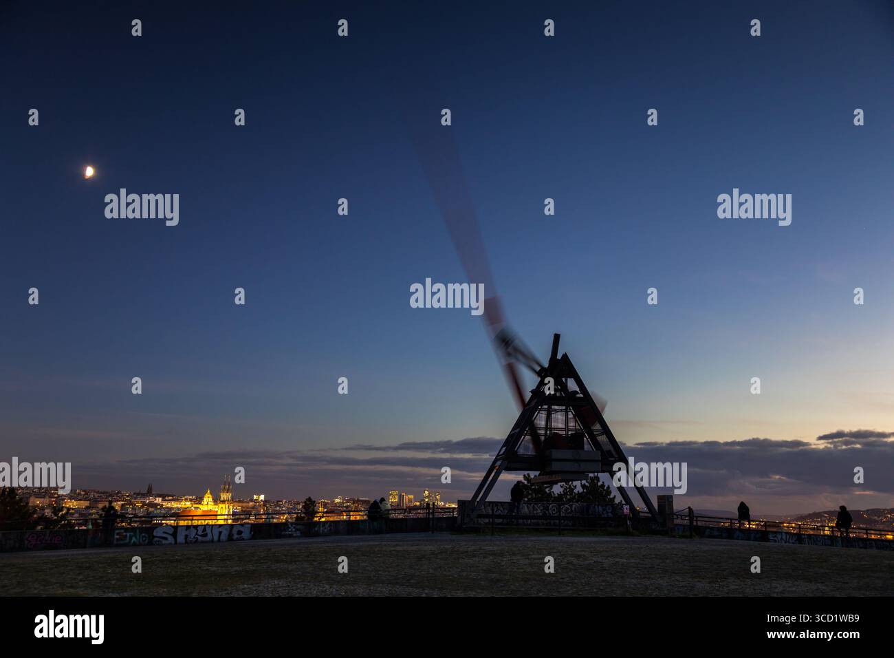 The kinetic sculpture Time Machine of Prague Metronome on Letna plain ...