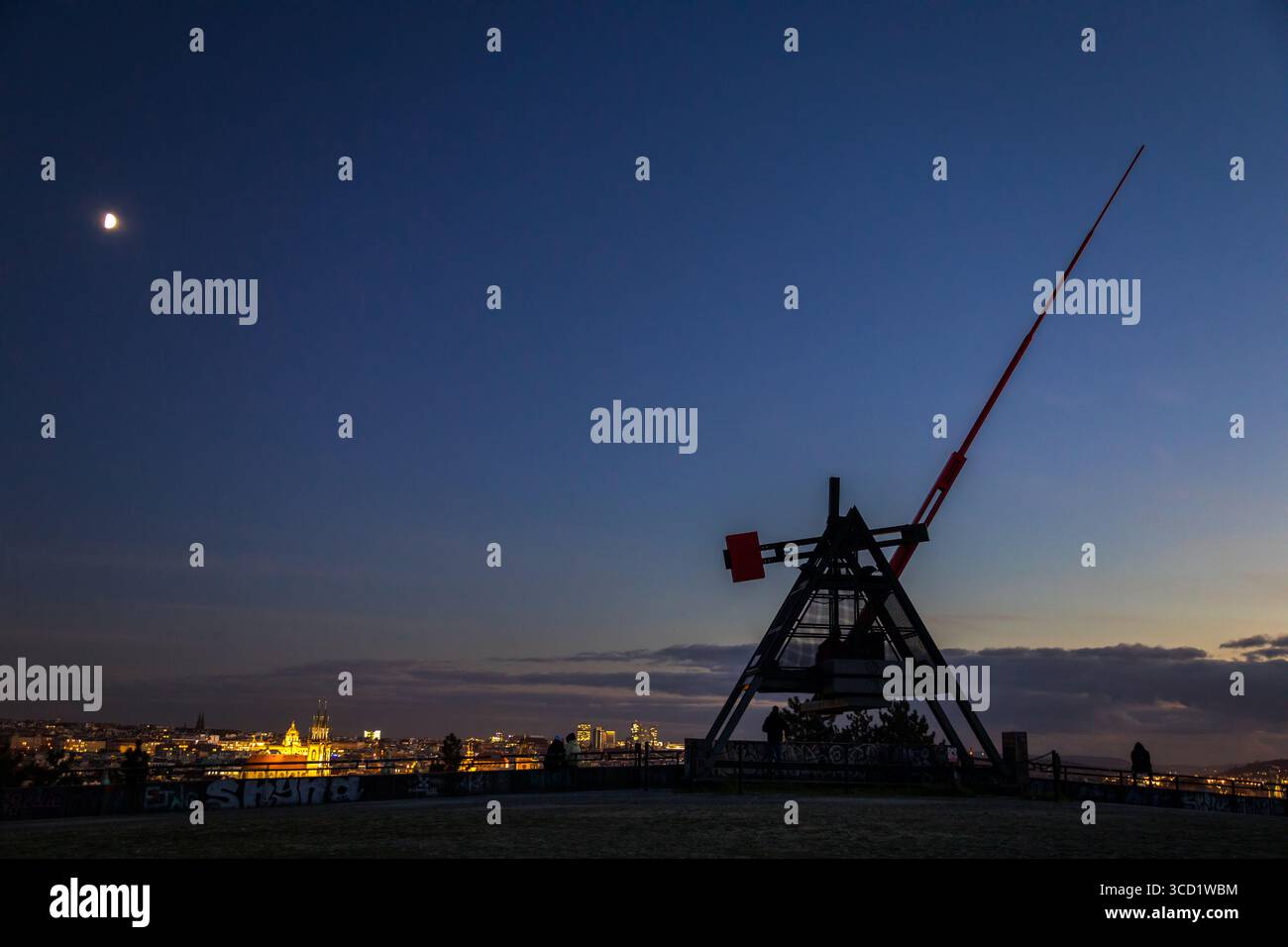 The kinetic sculpture Time Machine of Prague Metronome on Letna plain ...