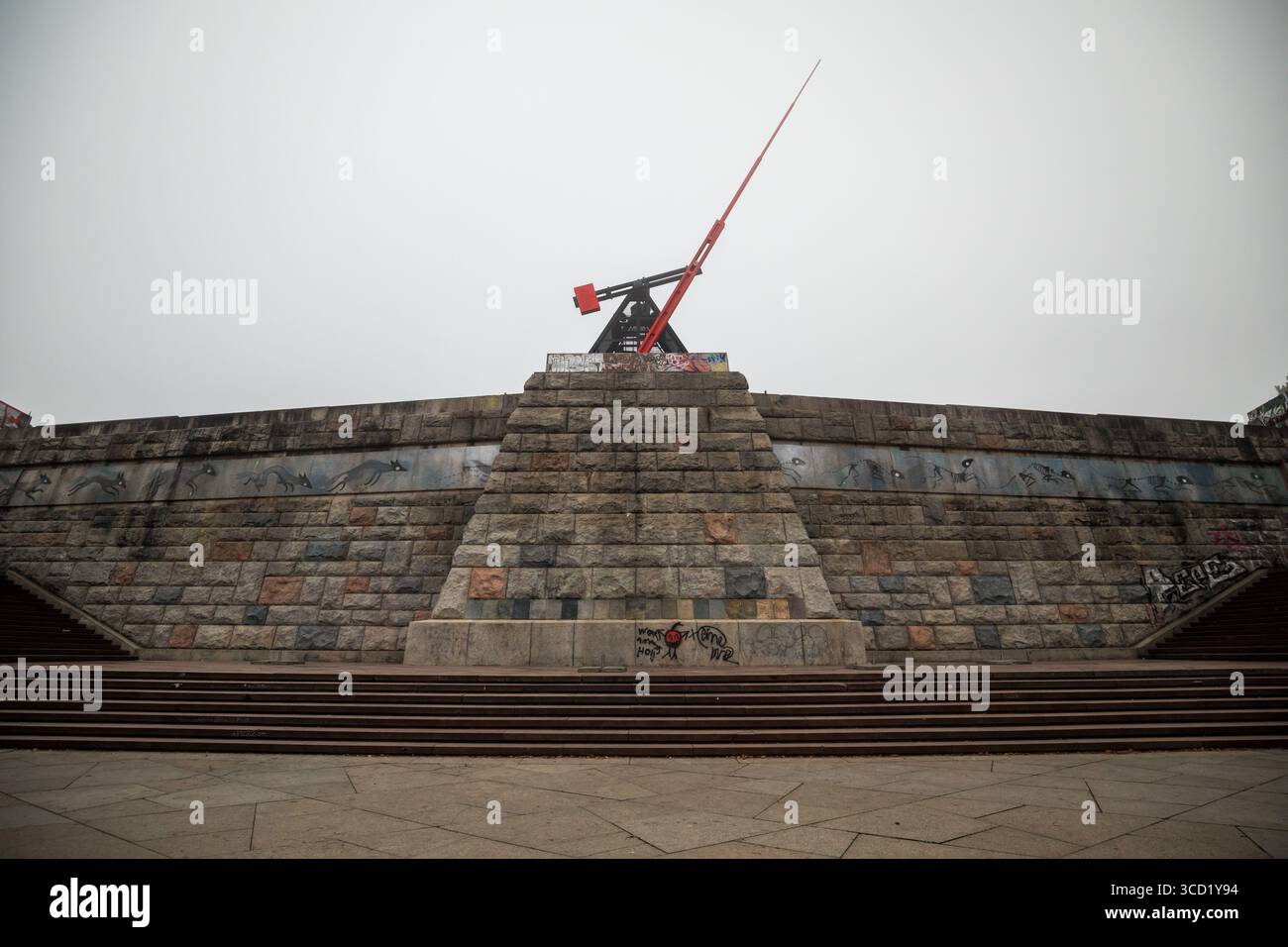 The kinetic sculpture Time Machine of Prague Metronome on Letna plain ...
