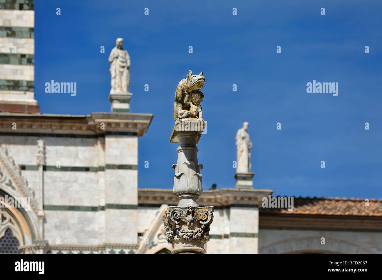 200 Southern one of two Lupa Senese -Sienese Wolf- statues atop columns ...