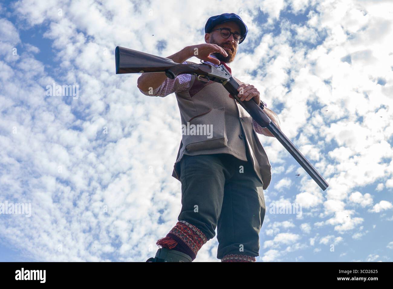 A member of a shooting party on the moors at the West Glenalmond Estate ...