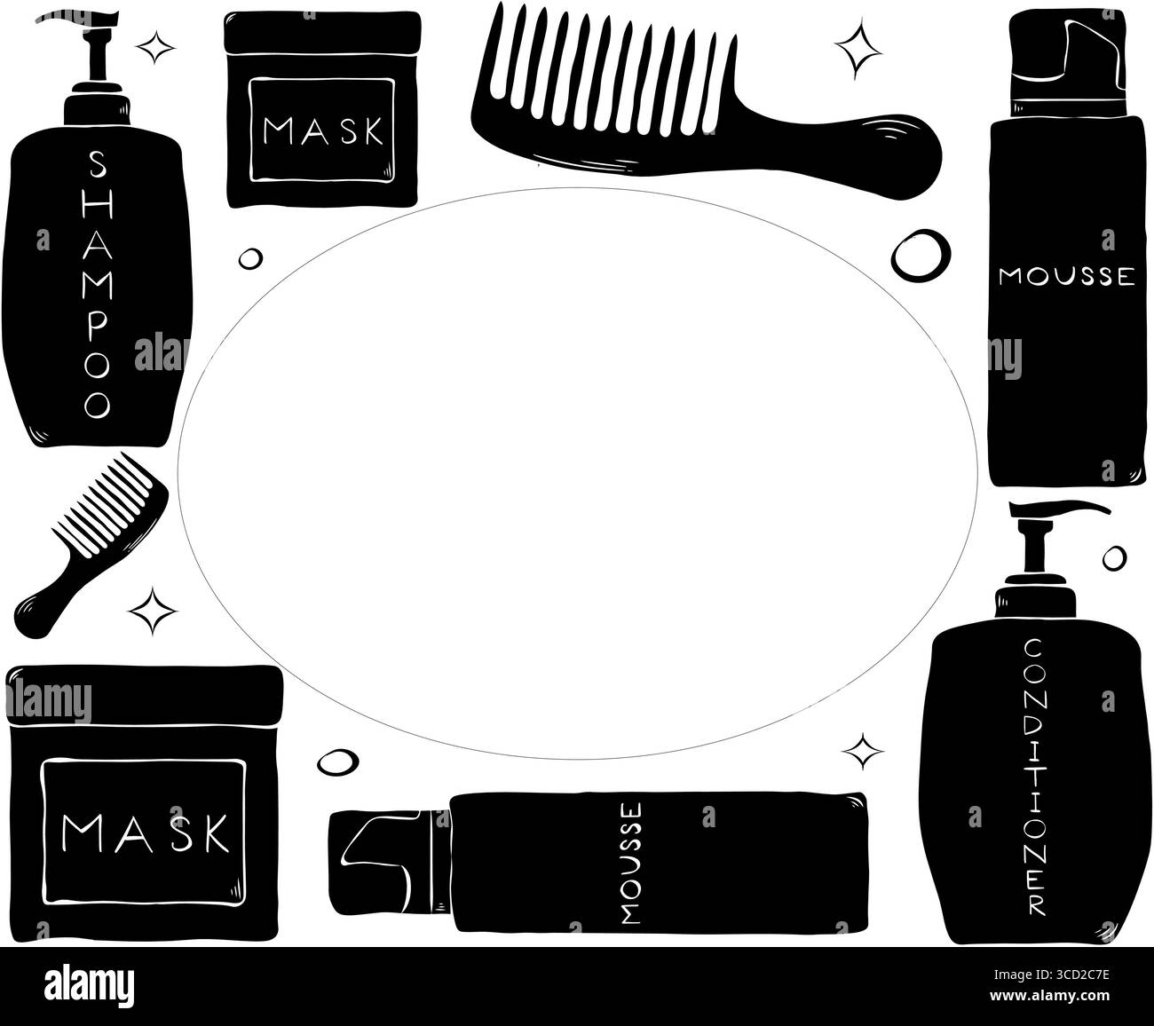 Conditioner hair hand Stock Vector Images - Alamy