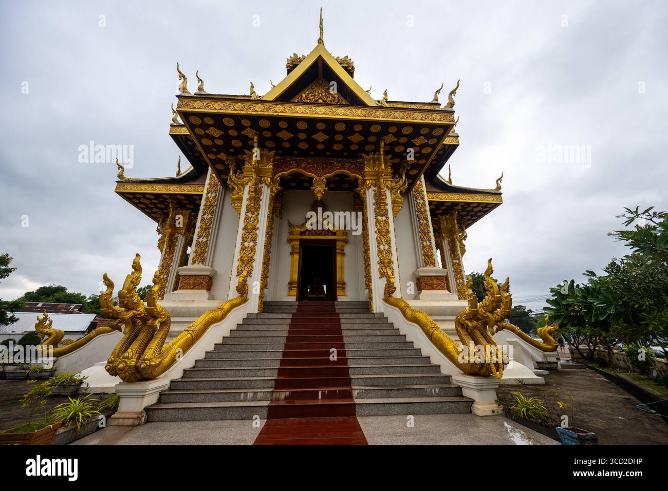 Grand Entrance of Wat Mixai Buddhist Temple in Vientiane, Laos ...