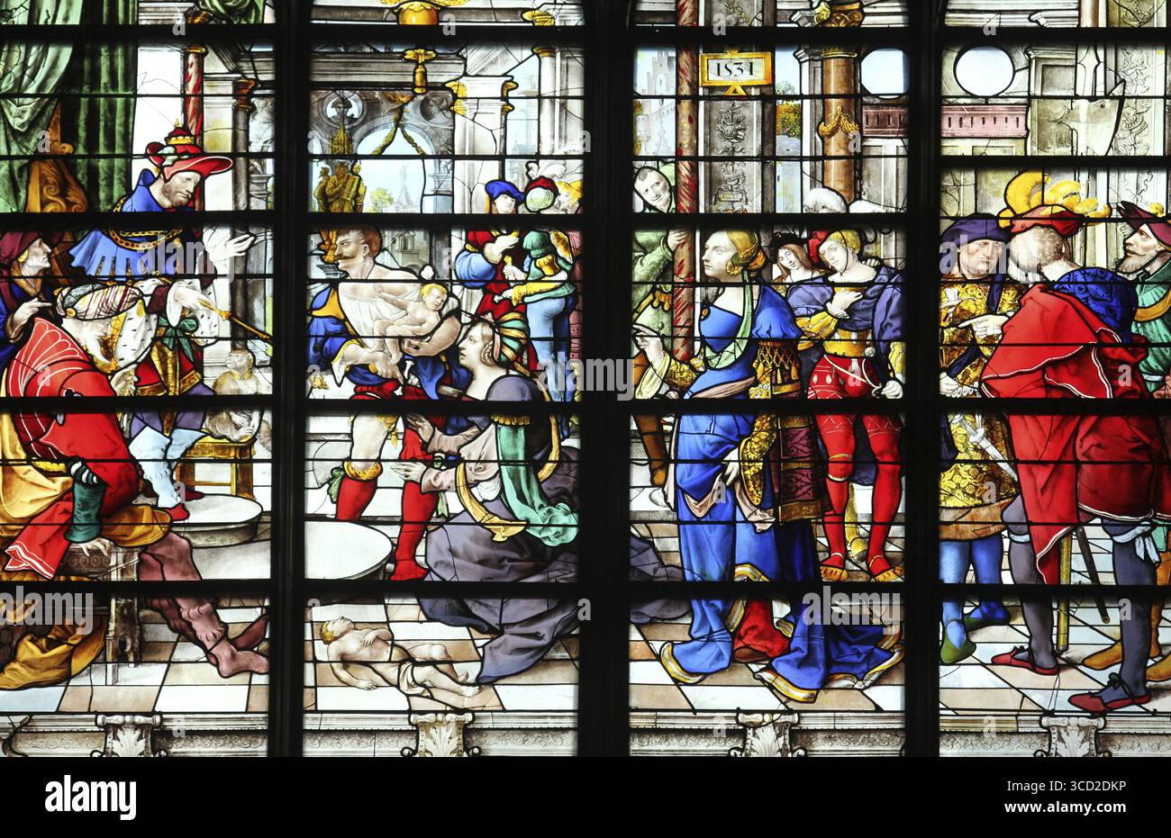 Wisdom of Solomon: Judgement of Solomon, stained glass, Church of St ...