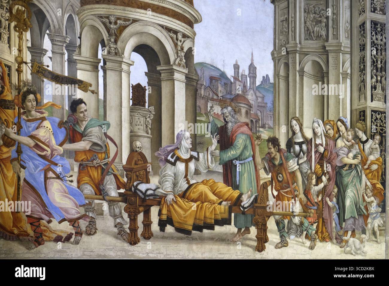 Saint John the Evangelist Resurrecting Drusiana, fresco by Filippino ...