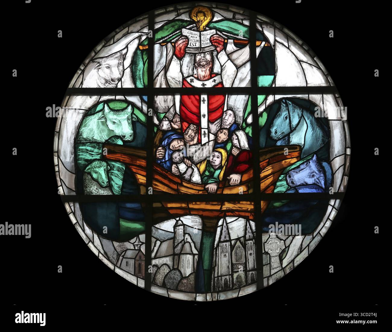 St. Patrick, stained-glass window in the parish church of St Patrick ...