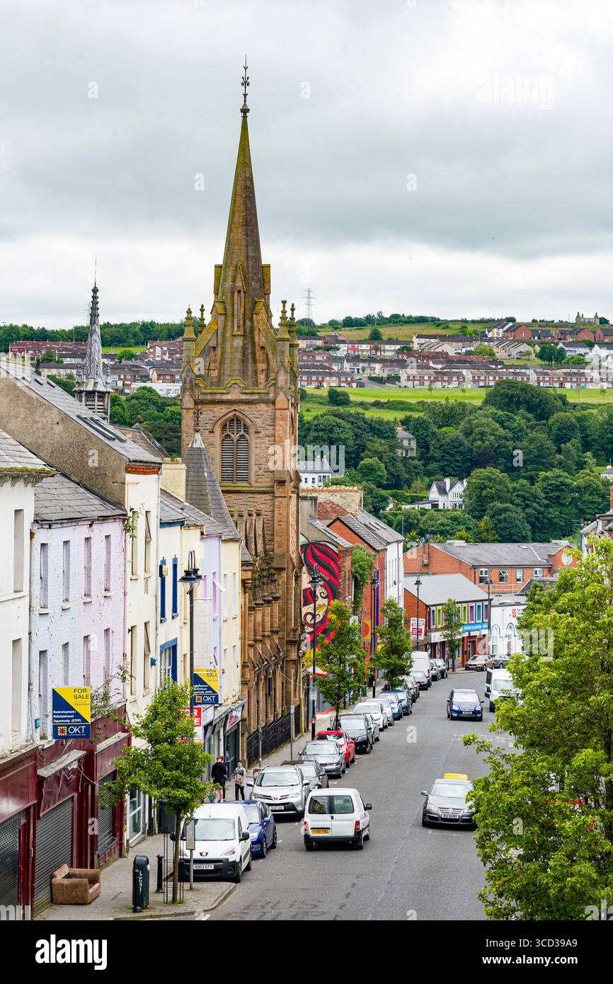 Spire of Carlisle Road Methodist Church seen from the Derry City Walls ...