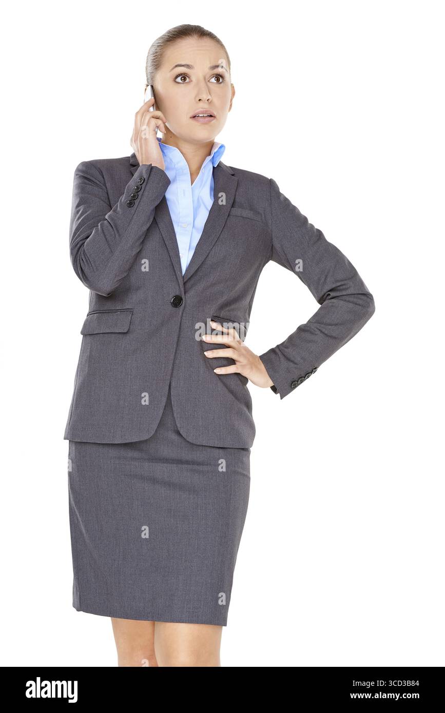 Stylish woman manager mobile Cut Out Stock Images & Pictures - Alamy
