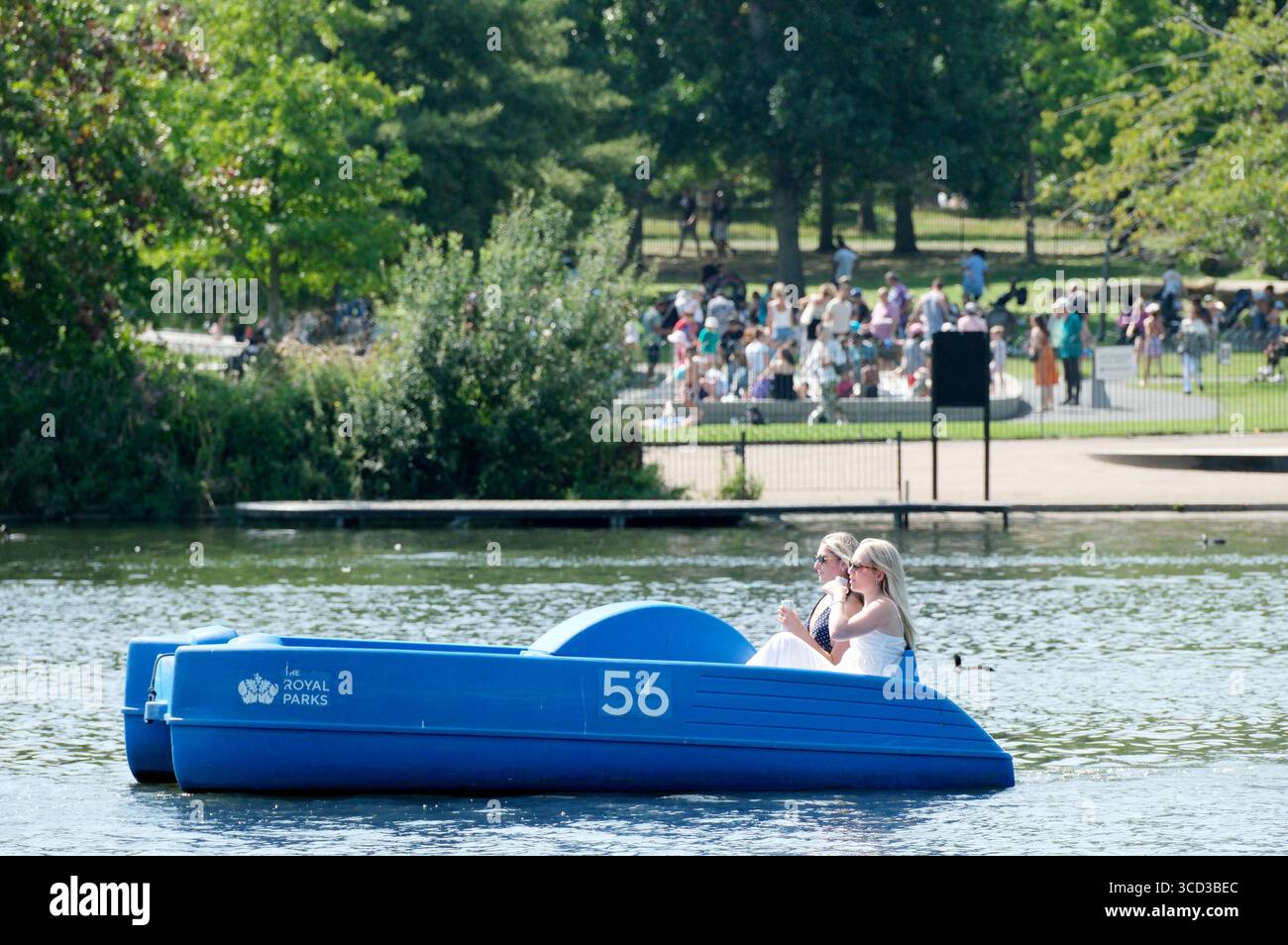London, UK. 12th August, 2025. People out on the Serpentine in Hyde ...