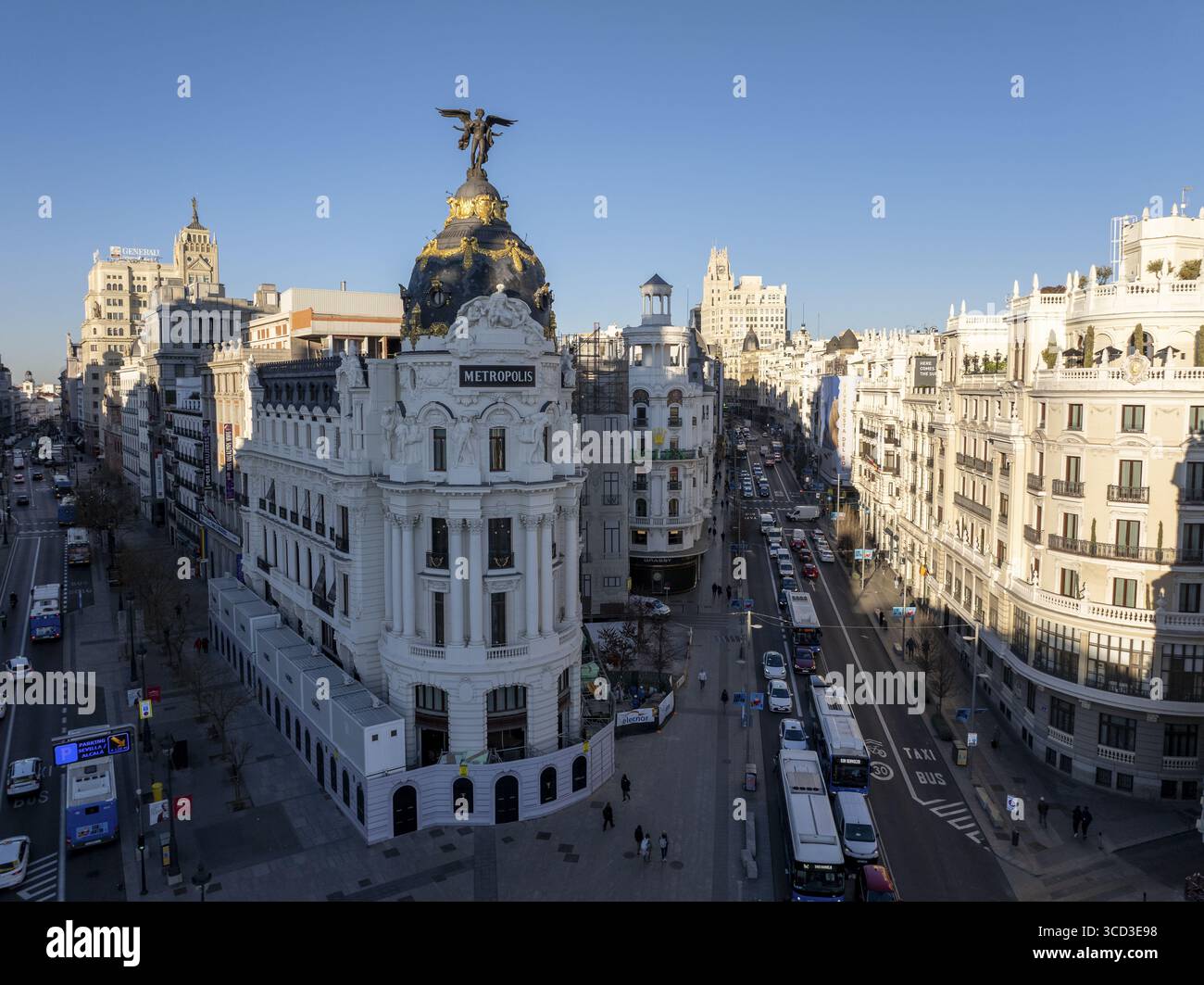 Madrid, Spain - 17 January 2025: Aerial view of bustling cityscape ...