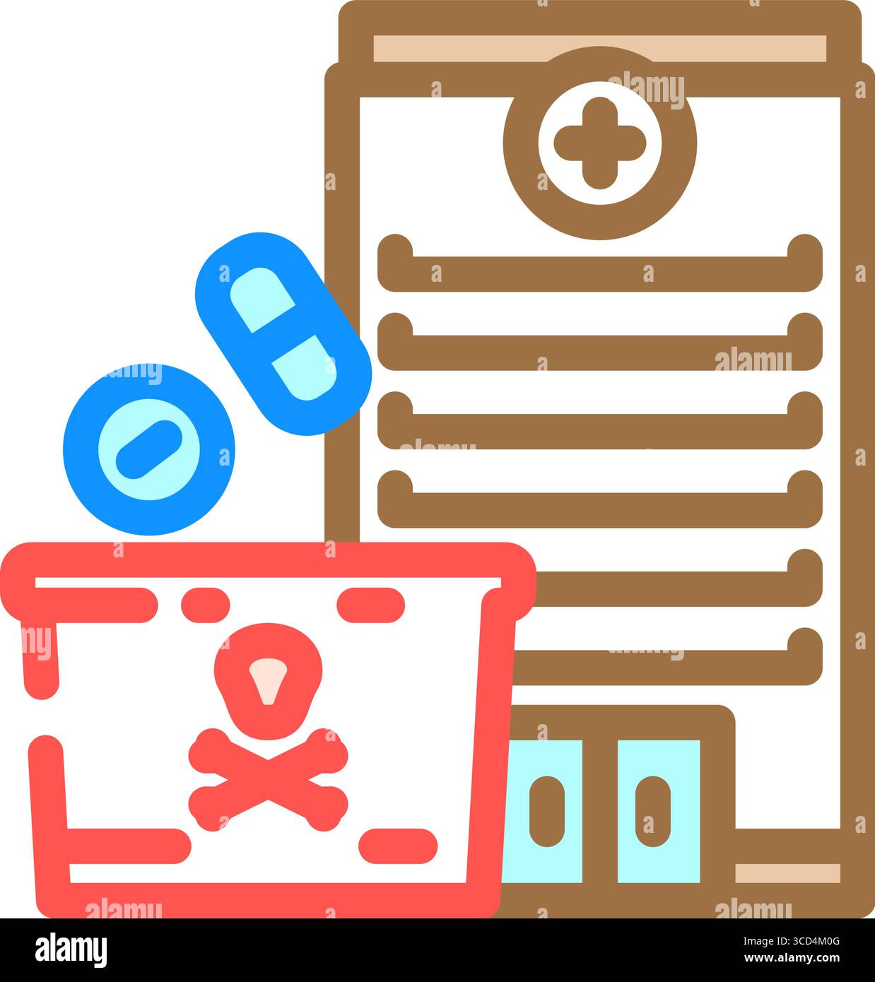 hazardous drug waste hospital color icon vector illustration Stock ...