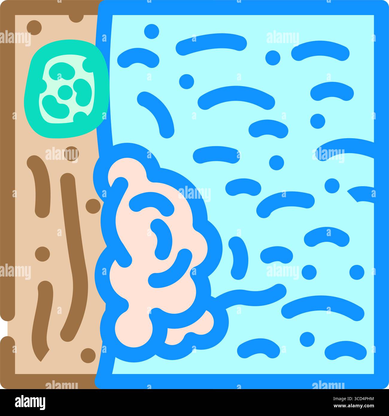 foamy polluted river water color icon vector illustration Stock Vector ...