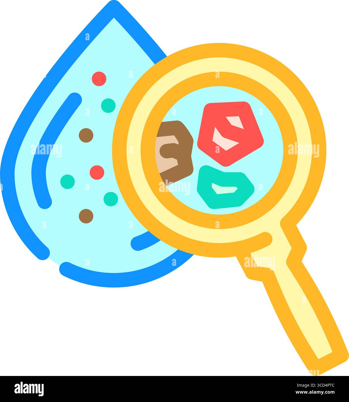 microplastic particles water drop color icon vector illustration Stock ...