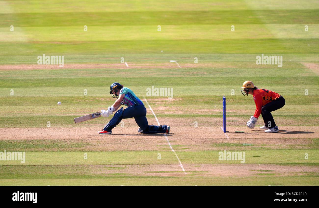 Oval Invincibles' Marizanne Kapp batting during the Hundred Women's ...