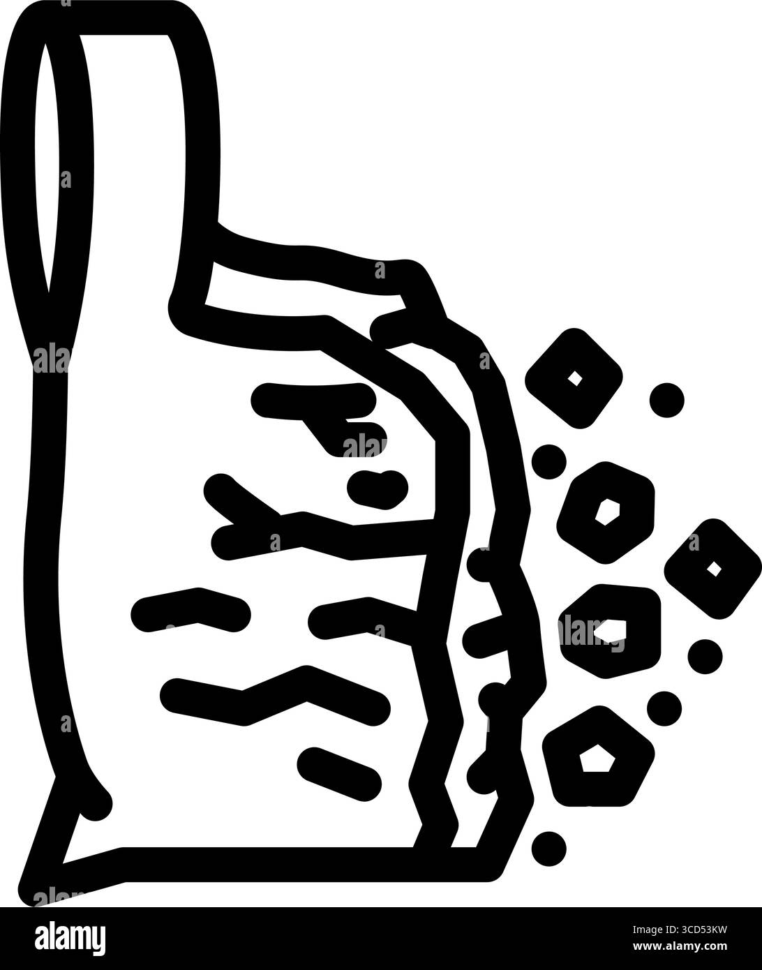plastic waste decomposing microplastics line icon vector illustration ...