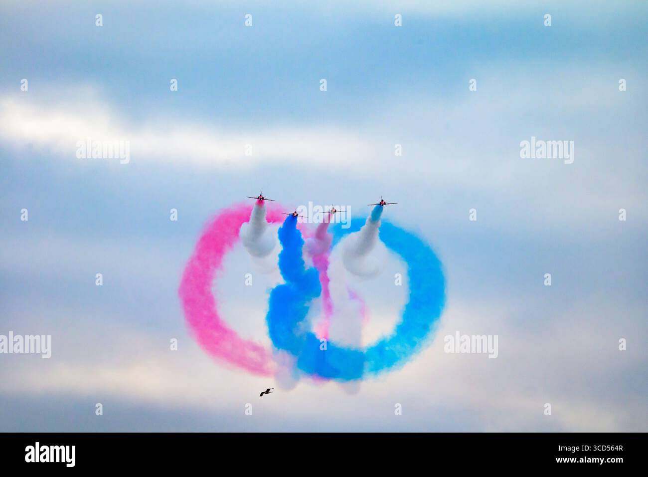 Blackpool, England - 10th August 2025: The Red Arrows performing an ...