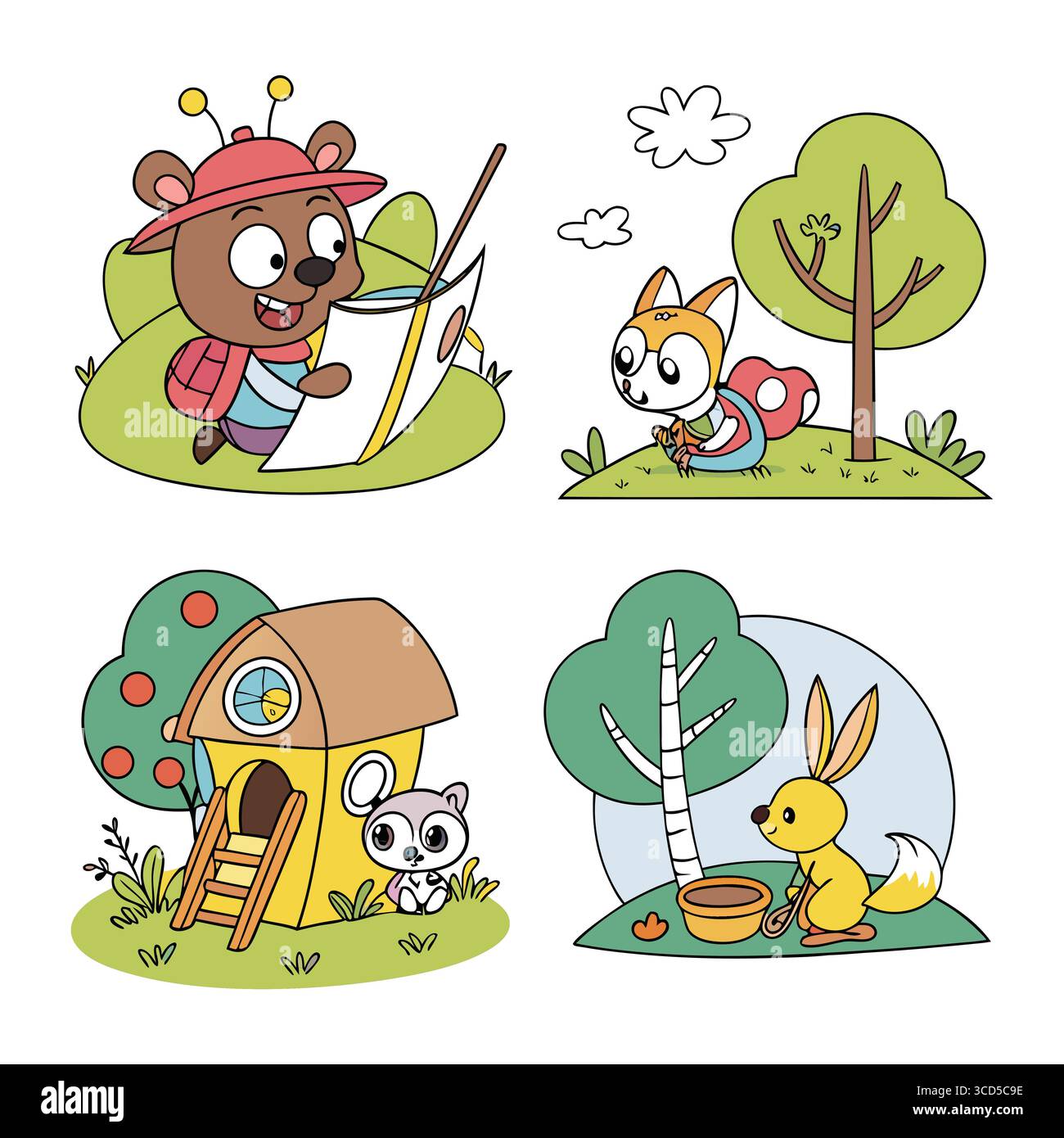 Friends enjoying outdoor activities Stock Vector Images - Alamy