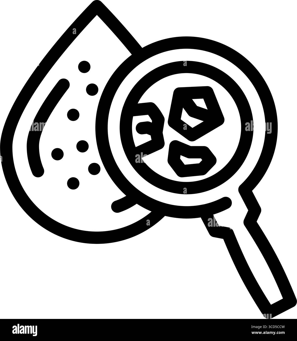 microplastic particles water drop line icon vector illustration Stock ...