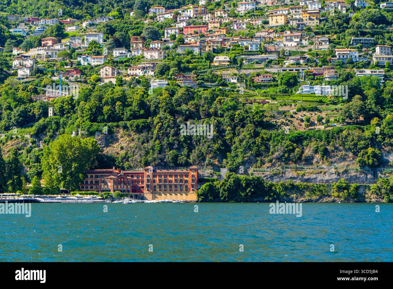 Old Houses building architecture on lake Como, Italy. Italy village on ...